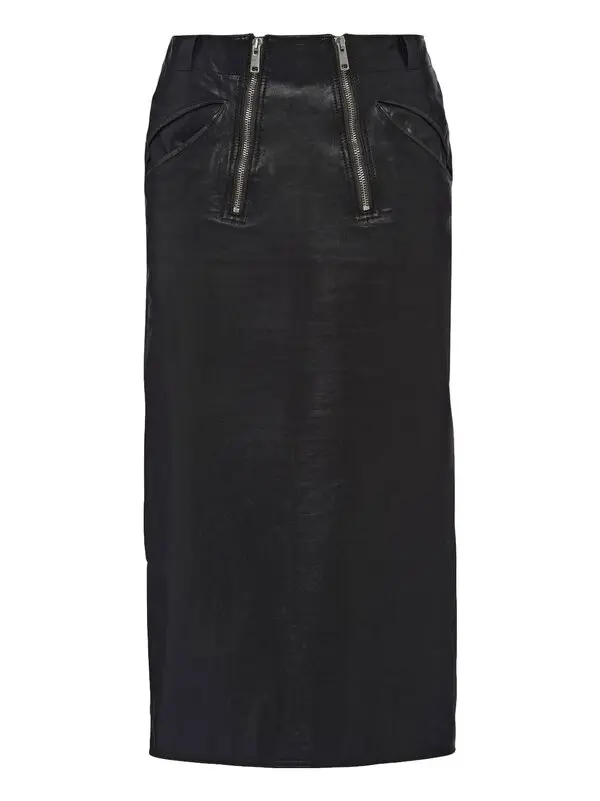 Prada Leather Pencil Skirt - Black