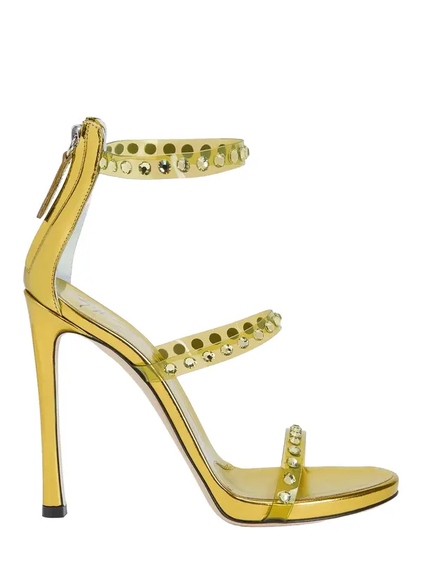 GIUSEPPE ZANOTTI 120mm Harmony Shine Sandals - Yellow