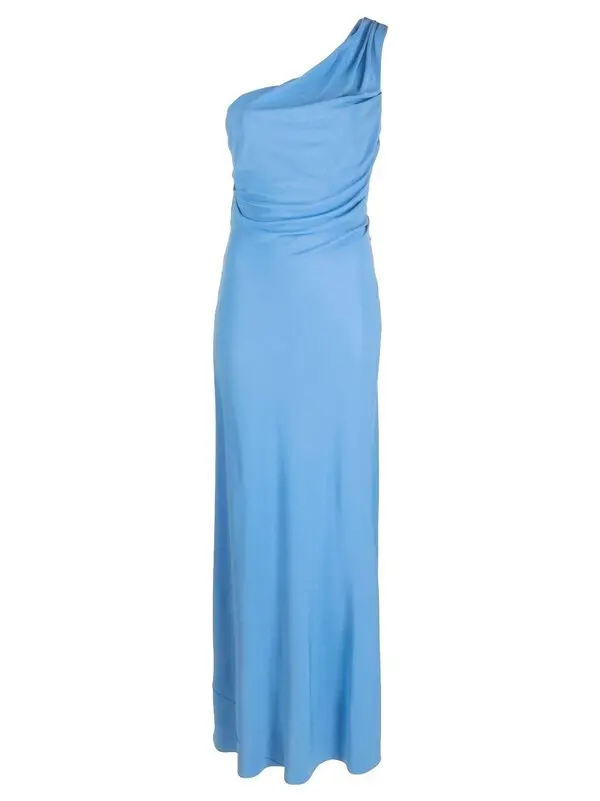 Alberta Ferretti One-shoulder Gathered Maxi Dress - Blue