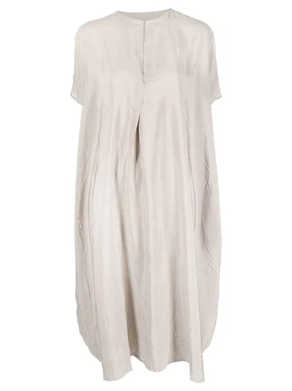 DANIELA GREGIS Silk Midi Shirt Dress - Grey