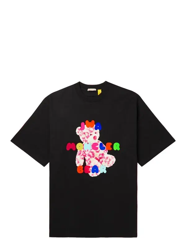 Moncler Jw Anderson Logo-print Cotton-jersey T-shirt - Black