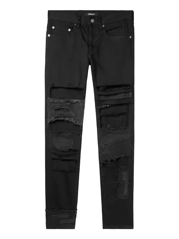 UNDERCOVERISM Scab Skinny-fit Distressed Jeans - Black