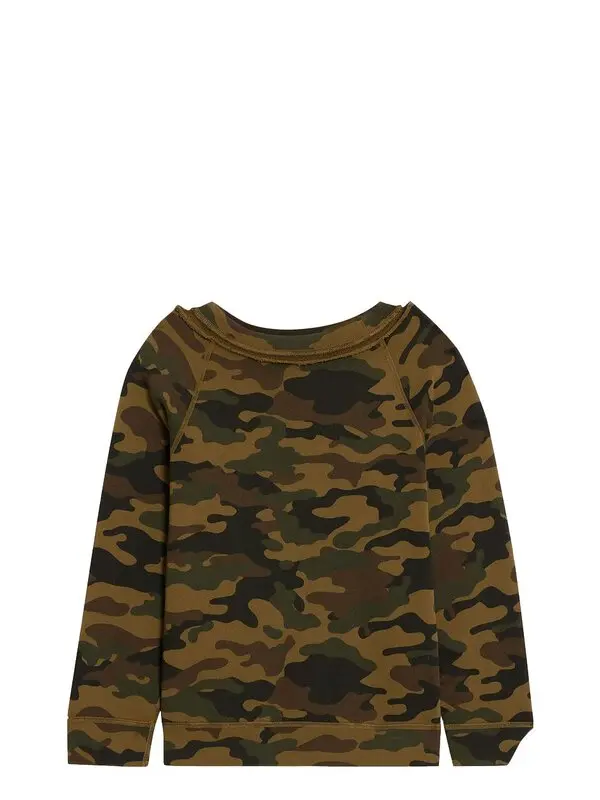 NILI LOTAN Luka Camouflage French Cotton-terry Sweatshirt - Army Green