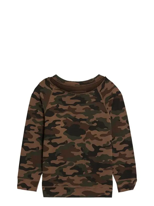 NILI LOTAN Luka Camouflage French Cotton-terry Sweatshirt - Brown