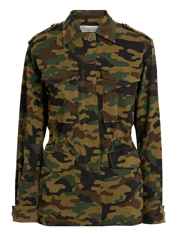 NILI LOTAN Wren Camouflage Jacket - Army Green