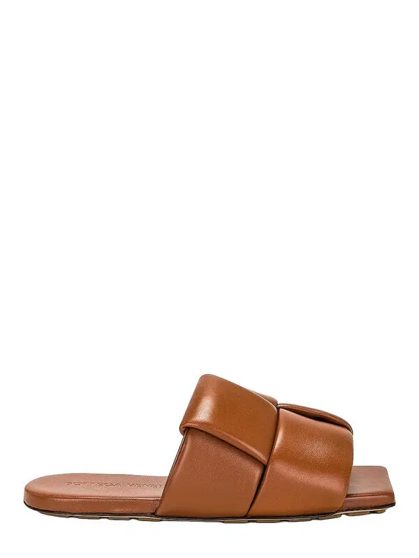 Bottega Veneta Patch Mule Flat Sandal - Caramel