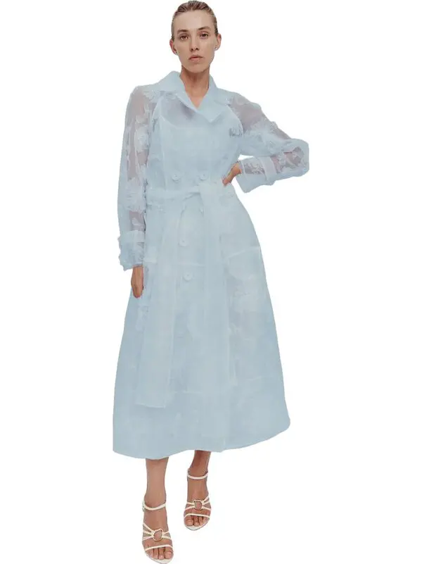 Aje Ursula Trench Coat Dress - Blue