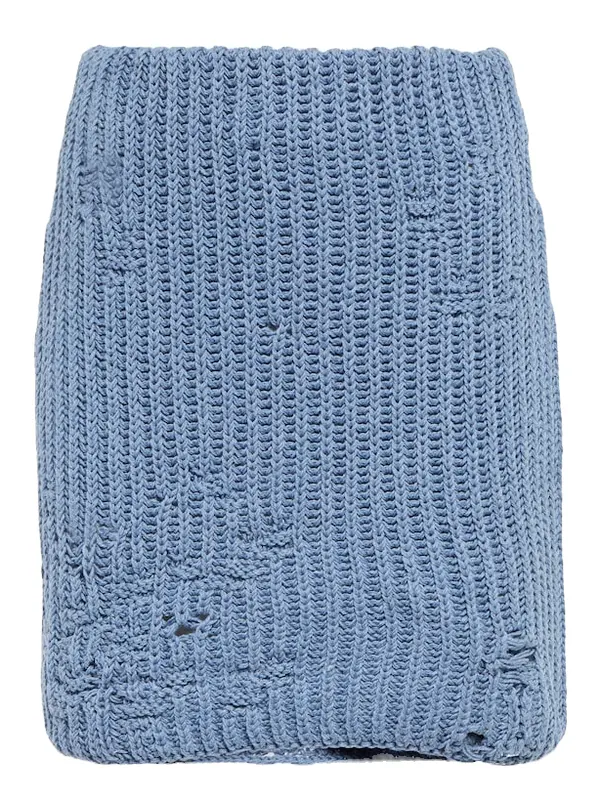 JW Anderson Distressed Mini Skirt - Blue