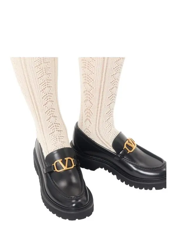 Valentino Garavani Vlogo Signature Calfskin Loafer - Black