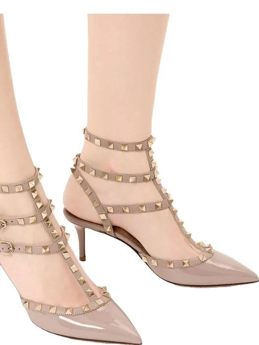 Valentino Garavani Rockstud Caged Pumps - Natural
