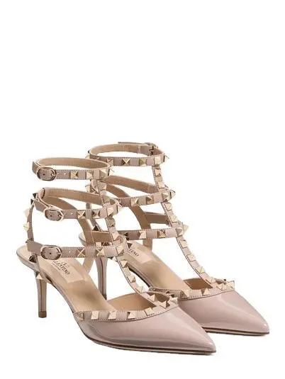 Valentino Garavani Rockstud Caged Pumps - Natural