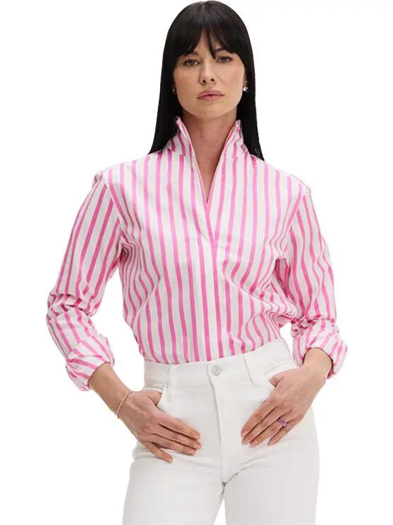 SARAH ALEXANDRA Signature Satin Stripe Shirt - Pink