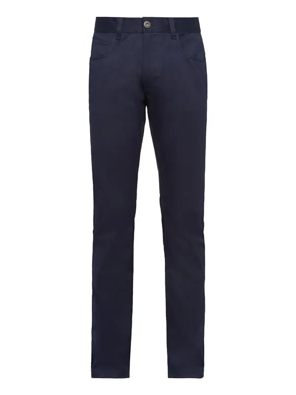 Prada Five-pocket Stretch Drill Jeans - Blue