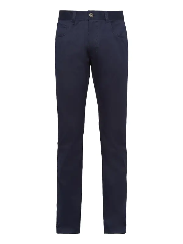 Prada Five-pocket Stretch Drill Jeans - Navy