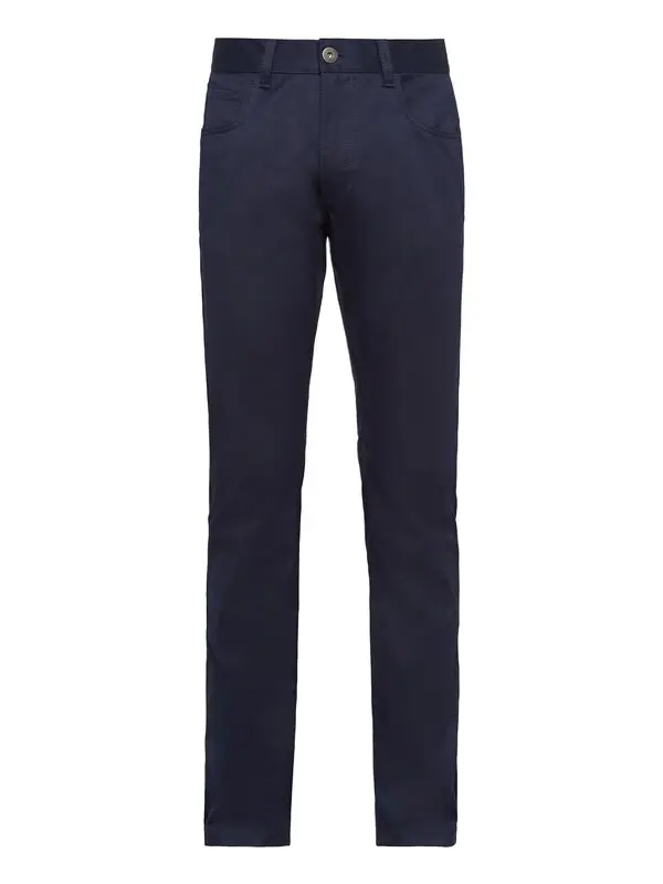 Prada Five-pocket Stretch Drill Jeans - Navy