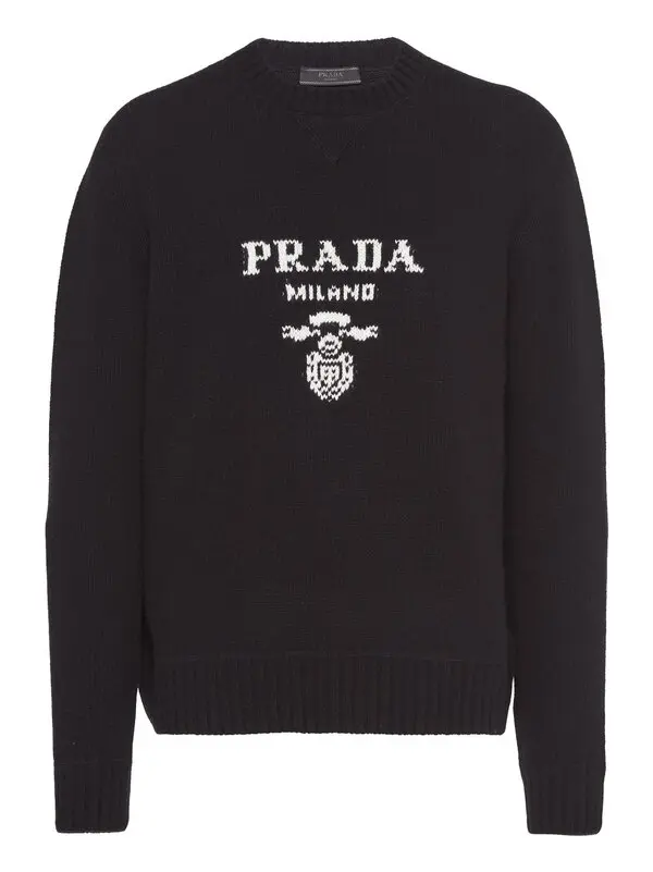 Prada Wool And Cashmere Crew-neck Sweater - Black