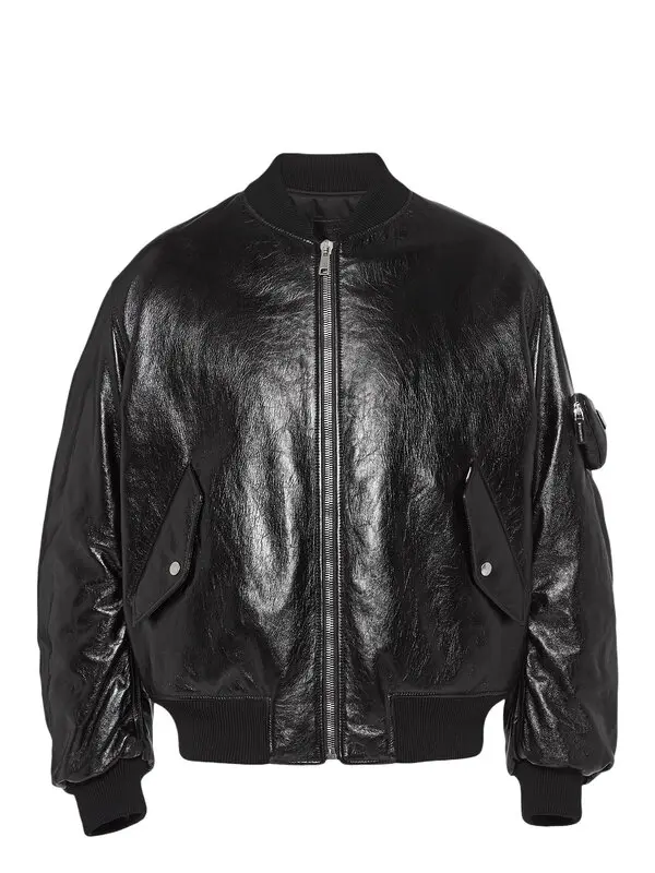Prada Nappa Leather Bomber Jacket - Black