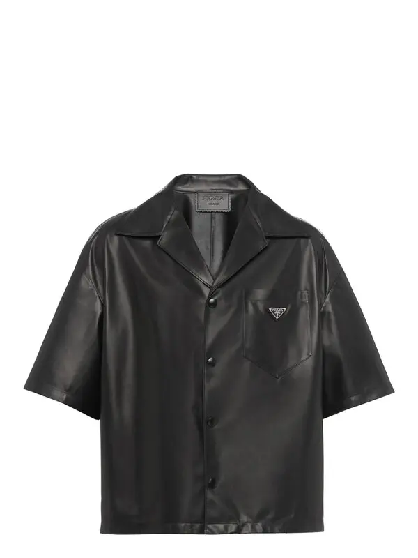 Prada Nappa Leather Shirt - Black
