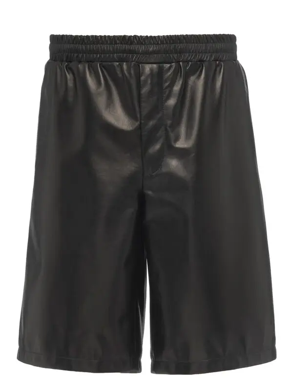 Prada Nappa Leather Bermudas - Black