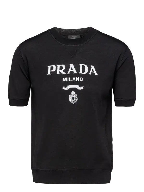 Prada Superfine Wool Crew-neck Sweater - Black
