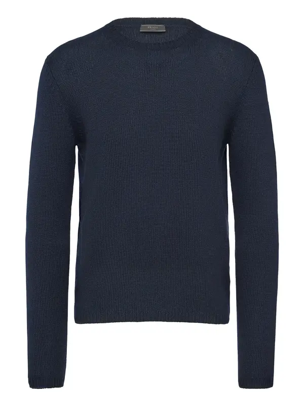 Prada Cashmere Crew-neck Sweater - Navy