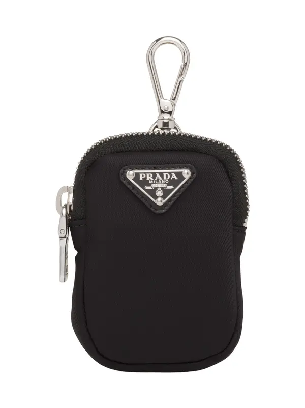 Prada Re-nylon Mini Pouch With Keychain - Black