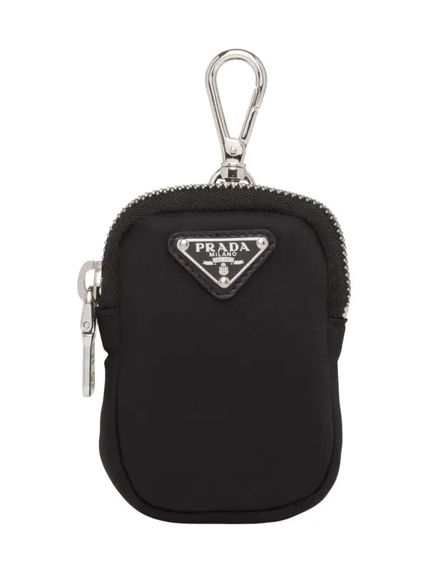 Prada Re-nylon Mini Pouch With Keychain - Black