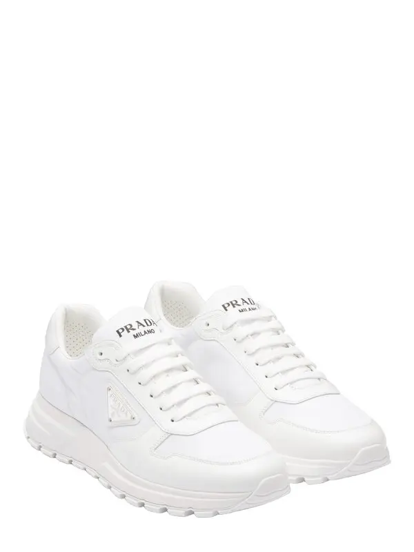 Prada Prax 01 Re-nylon And Brushed Leather Sneakers - White
