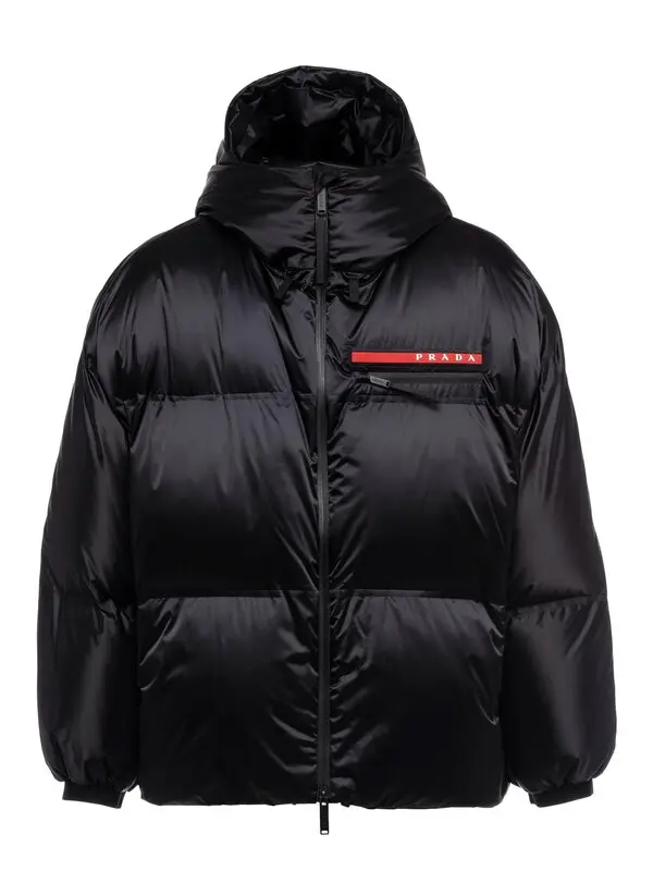 Prada Oversized Technical Re-nylon Down Jacket - Black