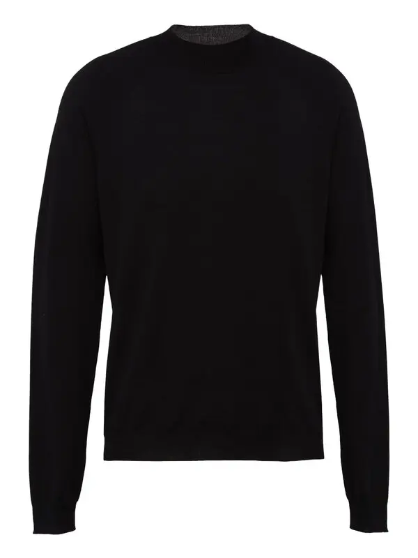 Prada Worsted Wool Turtleneck Sweater - Black