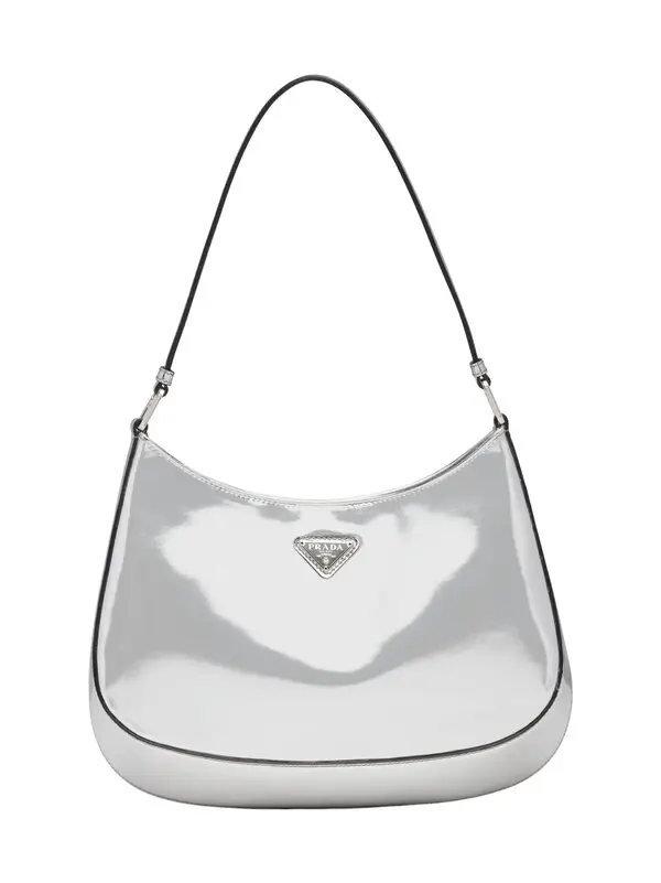 Prada Cleo Brushed Leather Shoulder Bag - Gold/silver