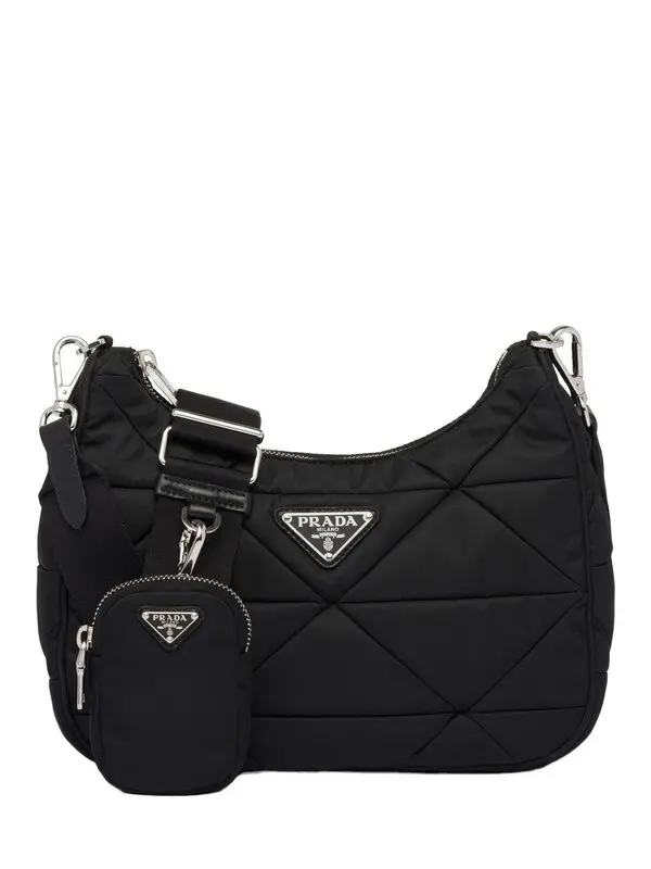 Prada Padded Re-nylon Shoulder Bag - Black