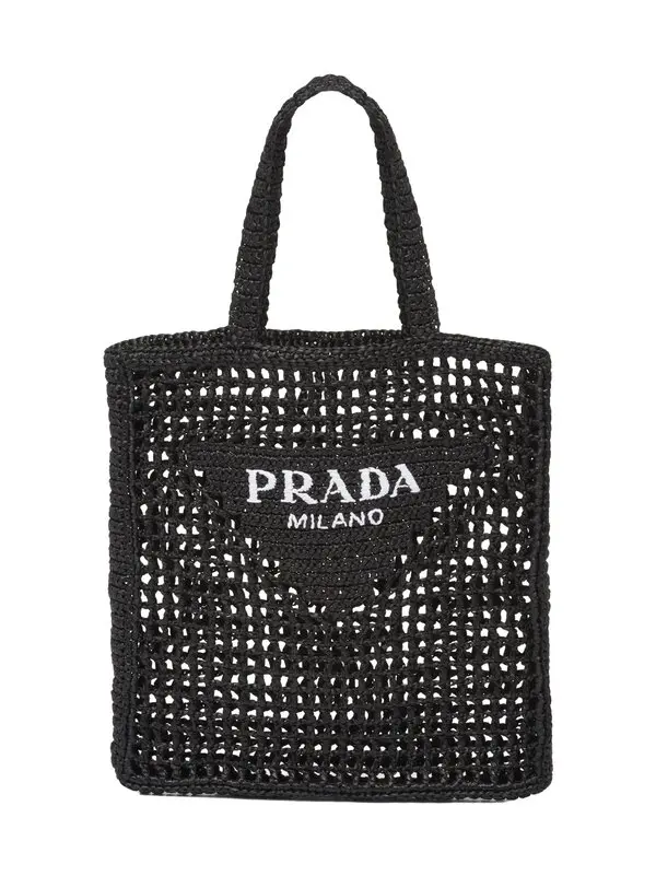 Prada Crochet Tote Bag - Black