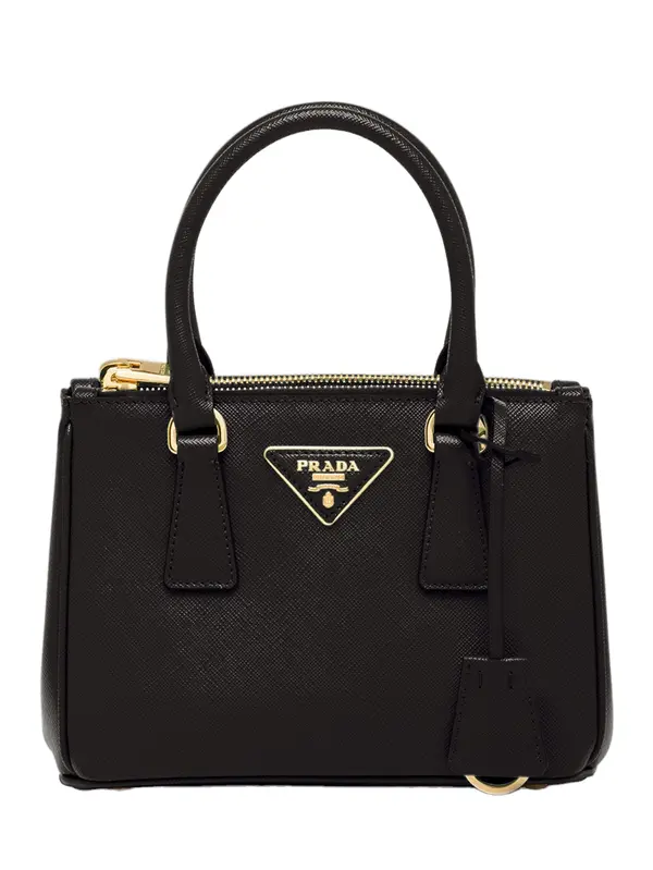 Prada Galleria Mini Saffiano Leather Bag - Black