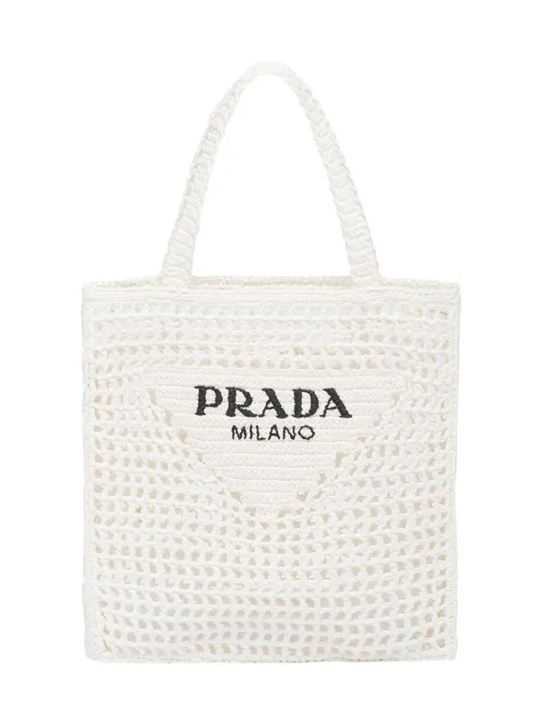 Prada Crochet Tote Bag - White
