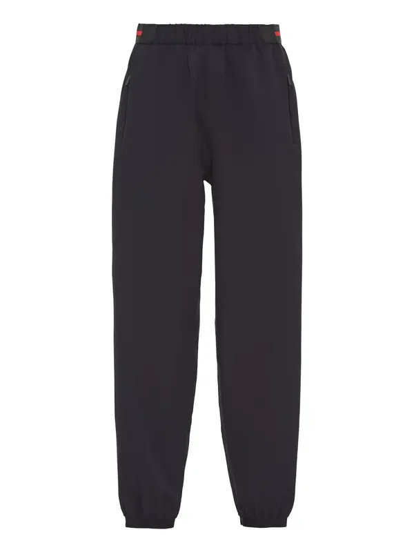 Prada Light Bi-stretch Wide-leg Pants - Black