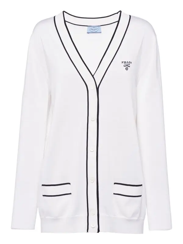 Prada Silk Cardigan - White