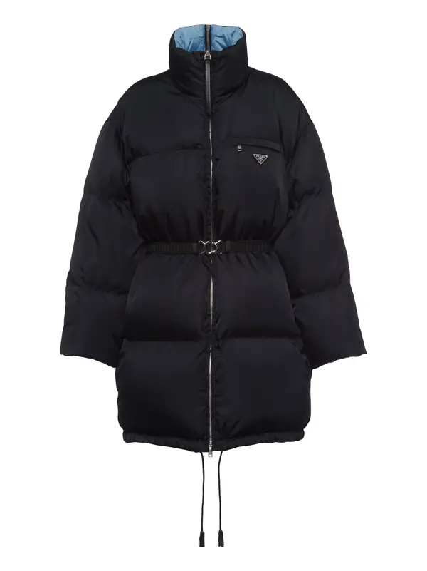 Prada Re-nylon Gabardine Hooded Down Coat - Black