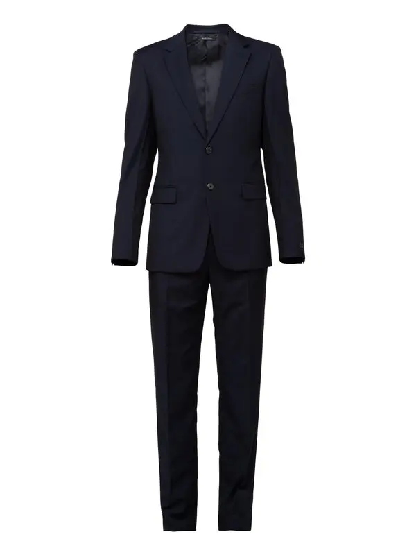 Prada Single Breasted Wool And Mohair Suit - Navy