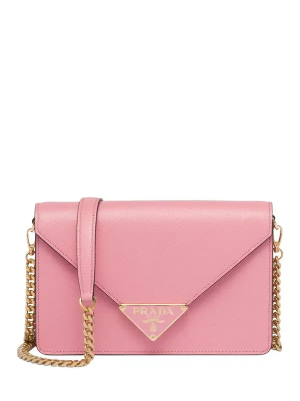 Prada Saffiano Leather Shoulder Bag - Pink
