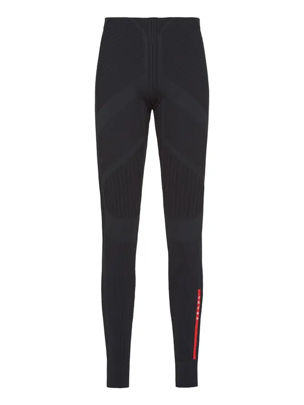 Prada Tech Rec Re-nylon Piqué Leggings - Black