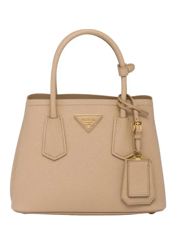 Prada Double Small Saffiano Leather Bag - Neutral