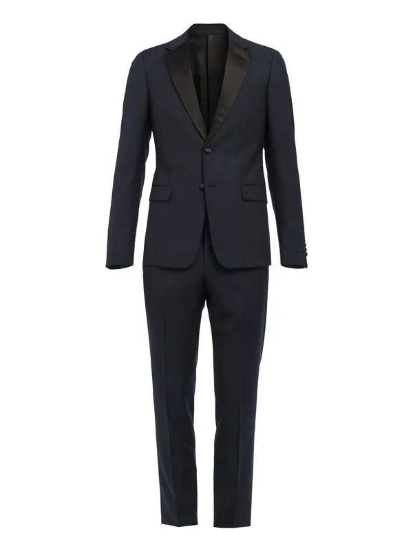 Prada Singled-breasted Two-button Wool Mohair Tuxedo - Blue