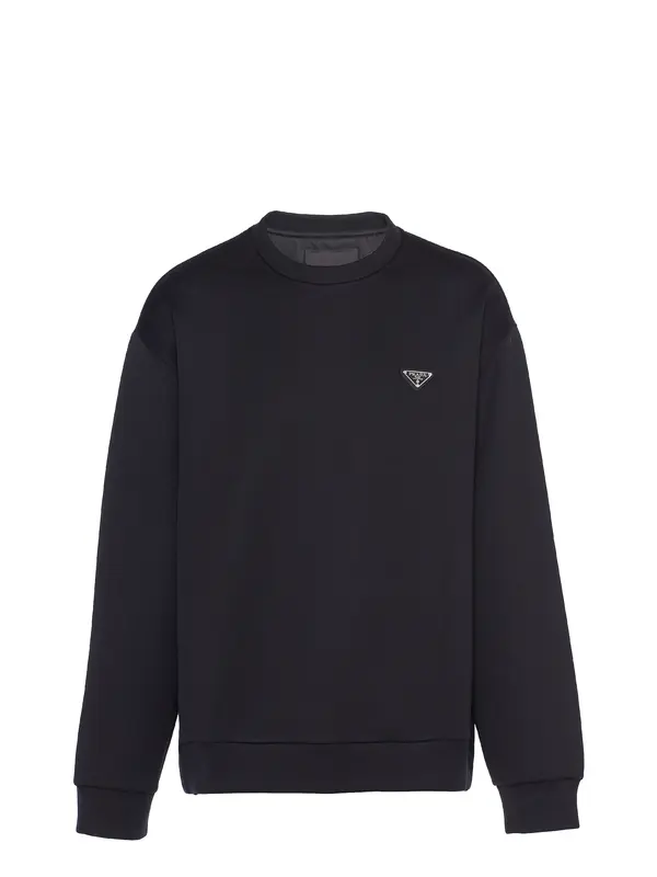 Prada Technical Cotton Sweatshirt - Black/black