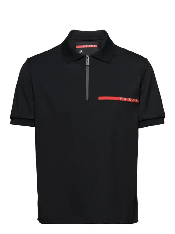 Prada Piqué Polo Shirt - Black