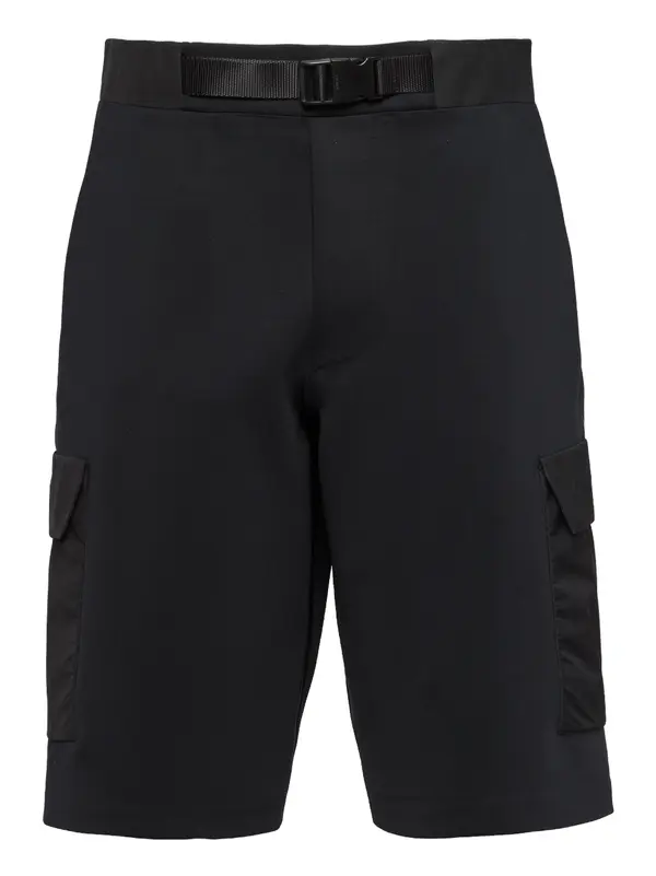 Prada Recycled Technical Jersey Bermuda Shorts - Black