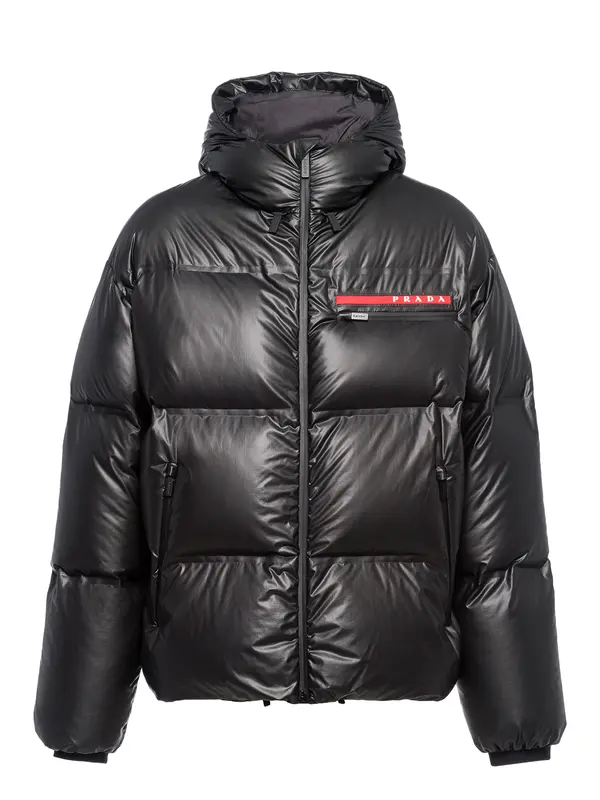 Prada Light Re-nylon Hooded Puffer Jacket - Black