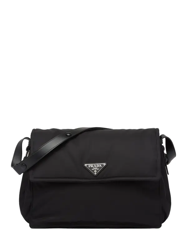 Prada Large Padded Re-nylon Shoulder Bag - Black