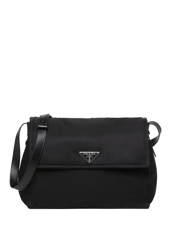 Prada Traveller Large Padded Re-nylon Shoulder Bag - Black