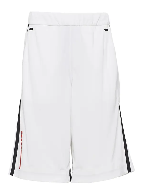 Prada Piqué Bermudas With Taping - White